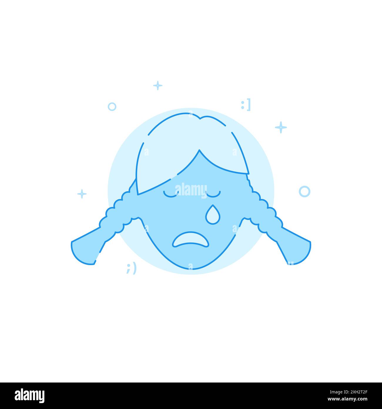 Crying emoticon style pictogram hi-res stock photography and images - Alamy