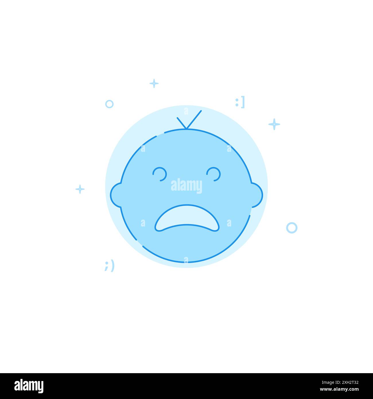 Sad emoticon icon simple style hi-res stock photography and images - Alamy