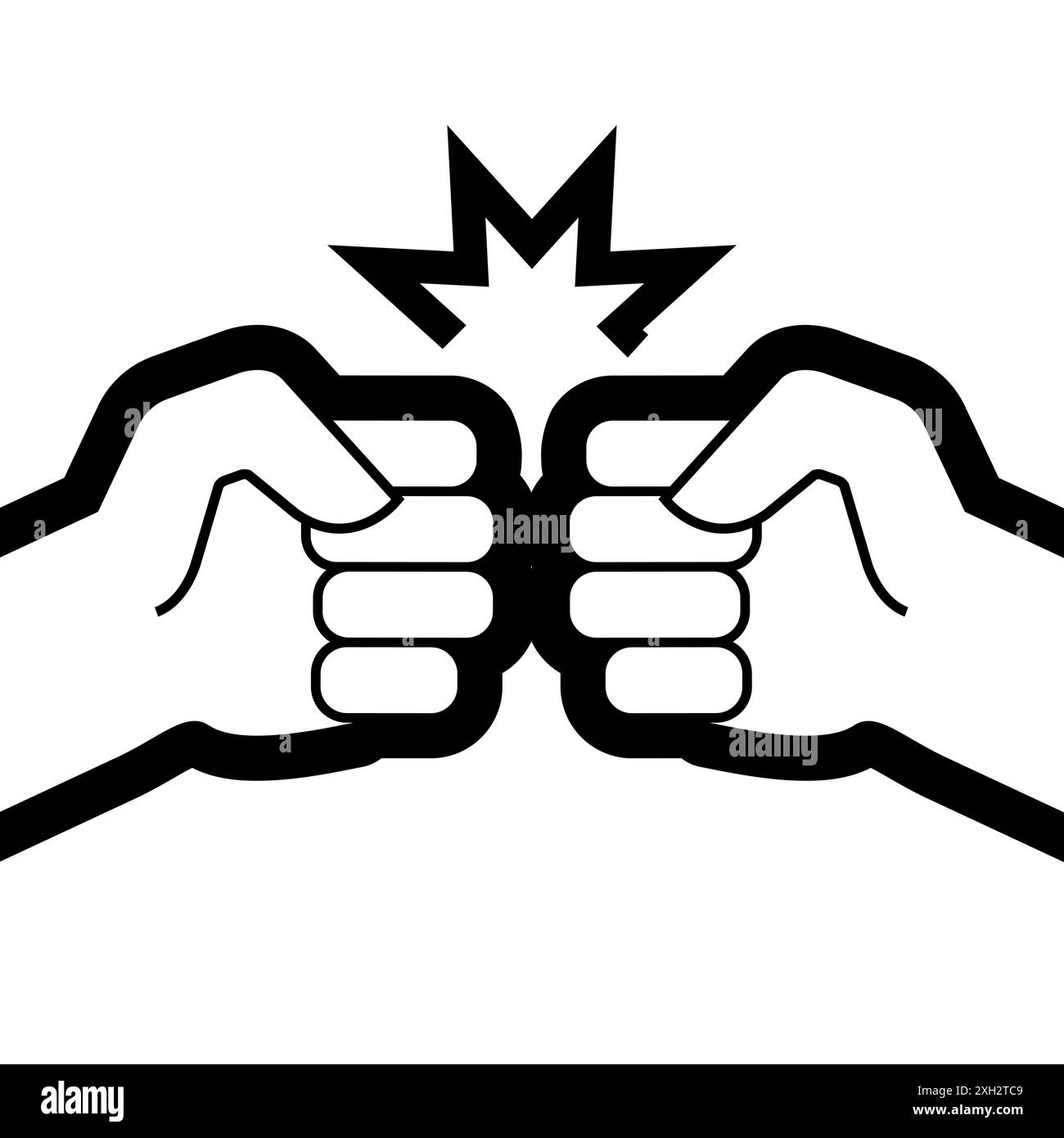 Two fists bump. Two hands bumping together. Flat illustration isolated ...