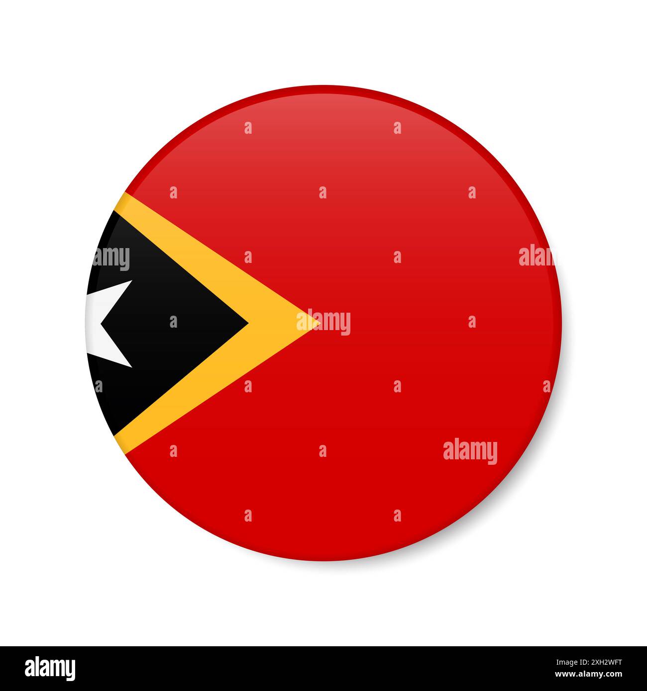East Timor circle button icon. Timor-Leste round badge flag with shadow ...
