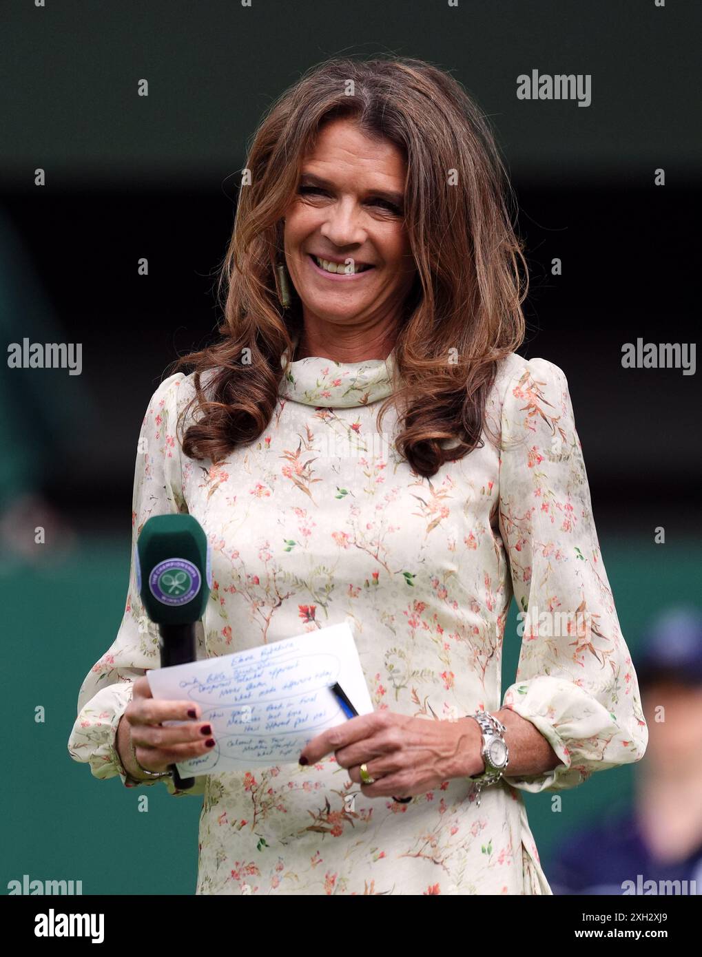 Annabel Croft on day eleven of the 2024 Wimbledon Championships at the ...