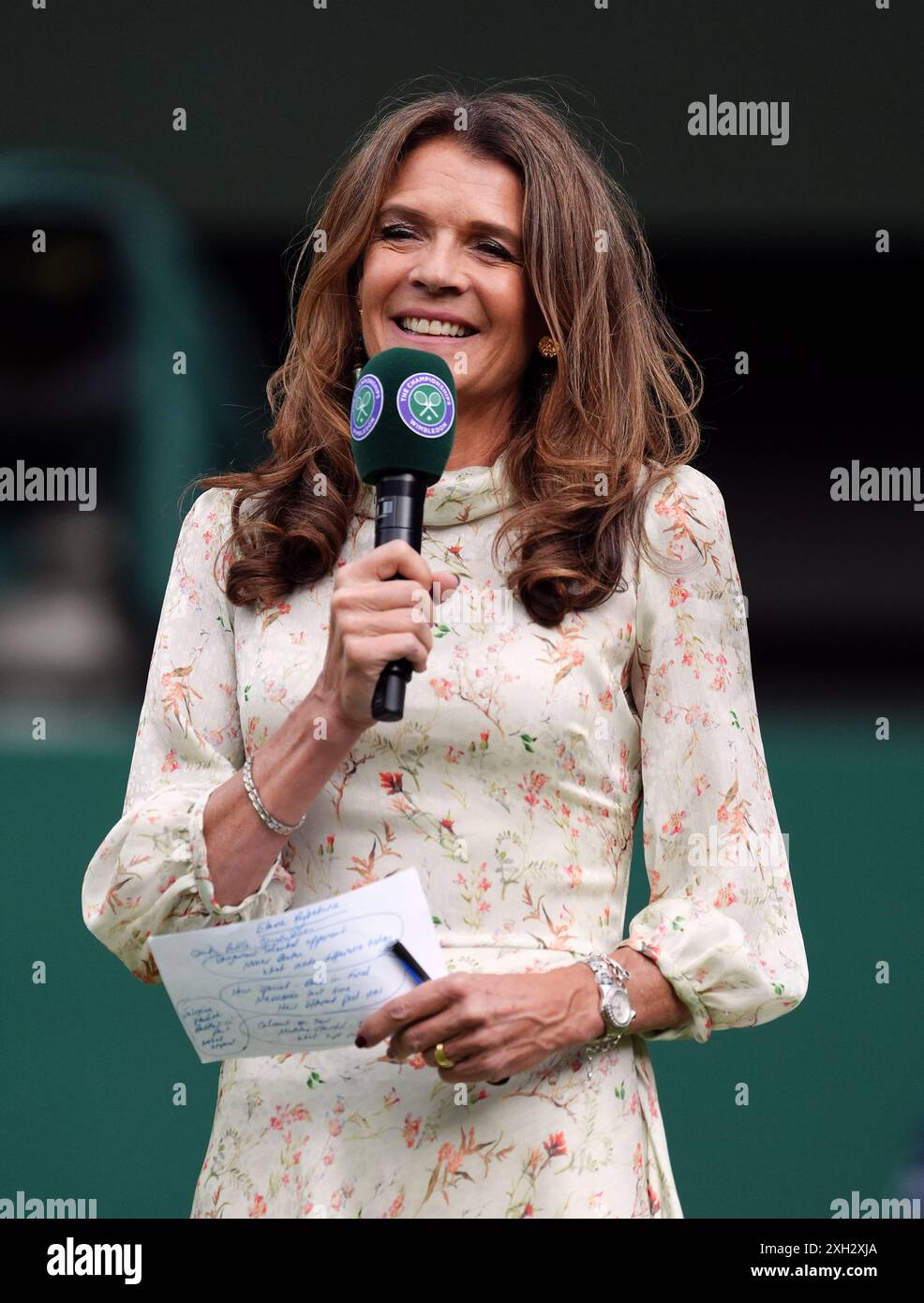 Annabel Croft on day eleven of the 2024 Wimbledon Championships at the ...