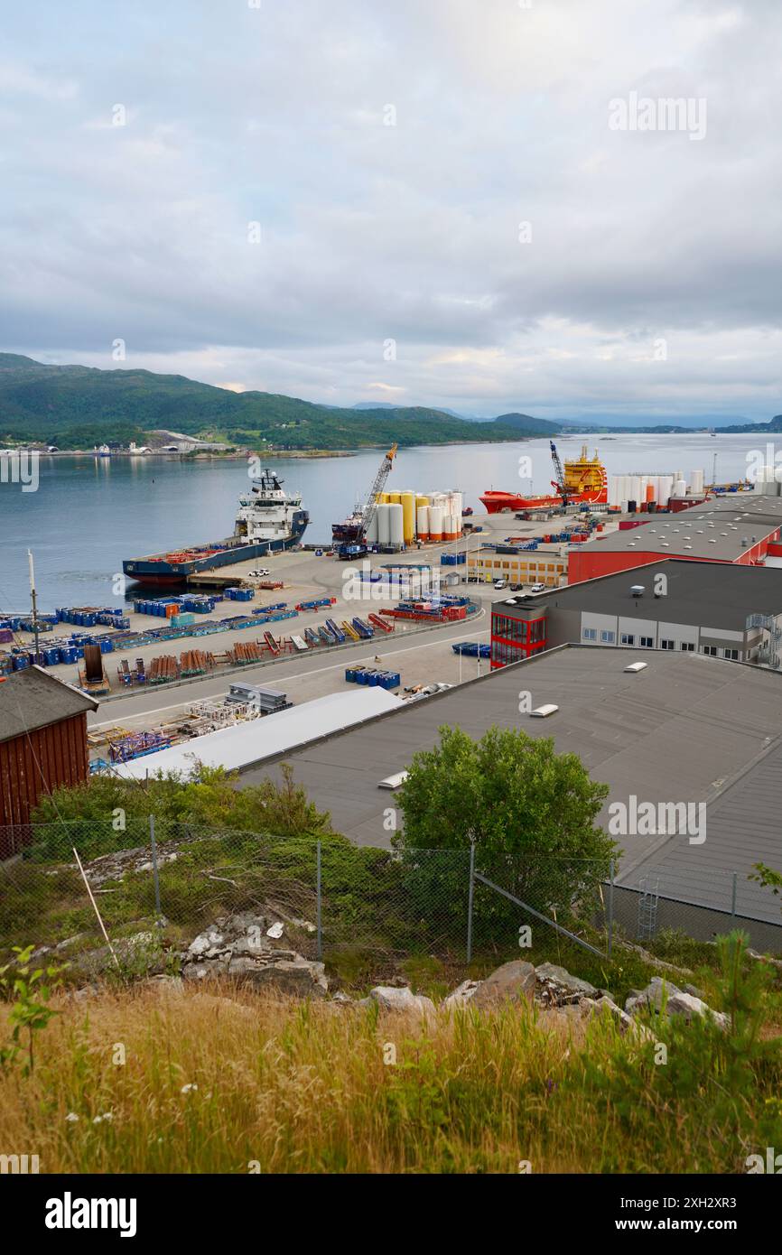 A view of the petroleum logistics base Vestbase in Kristiansund, Norway ...