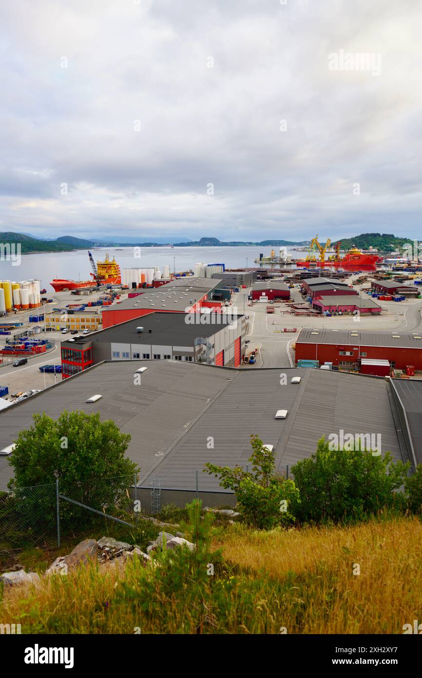 A view of the petroleum logistics base Vestbase in Kristiansund, Norway ...