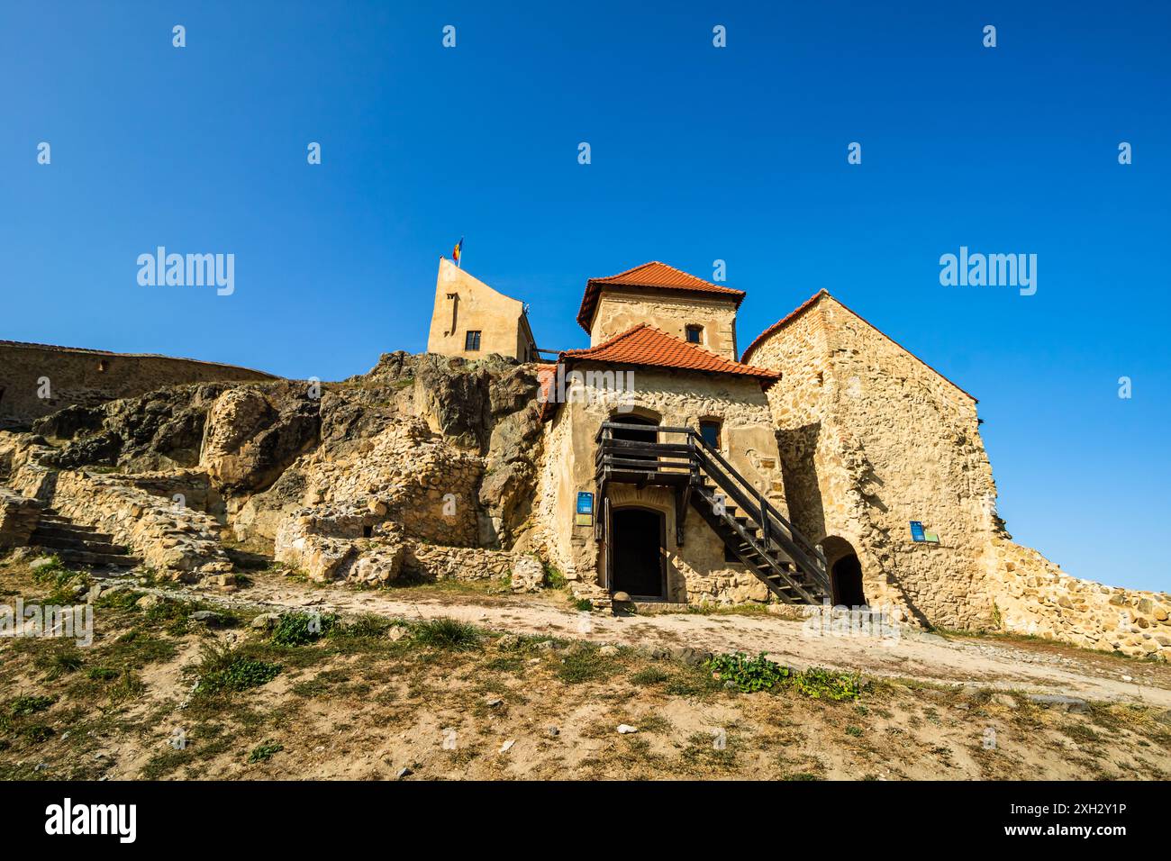 Famous Rupea fortress in Transylvania, Romania. Rupea Citadel (Cetatea ...