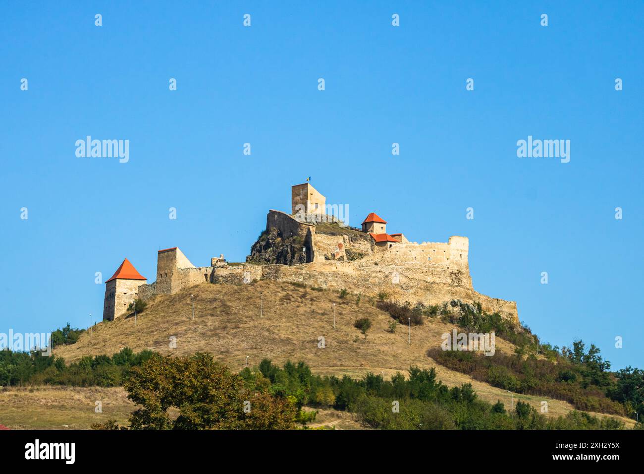 Famous Rupea fortress in Transylvania, Romania. Rupea Citadel (Cetatea ...