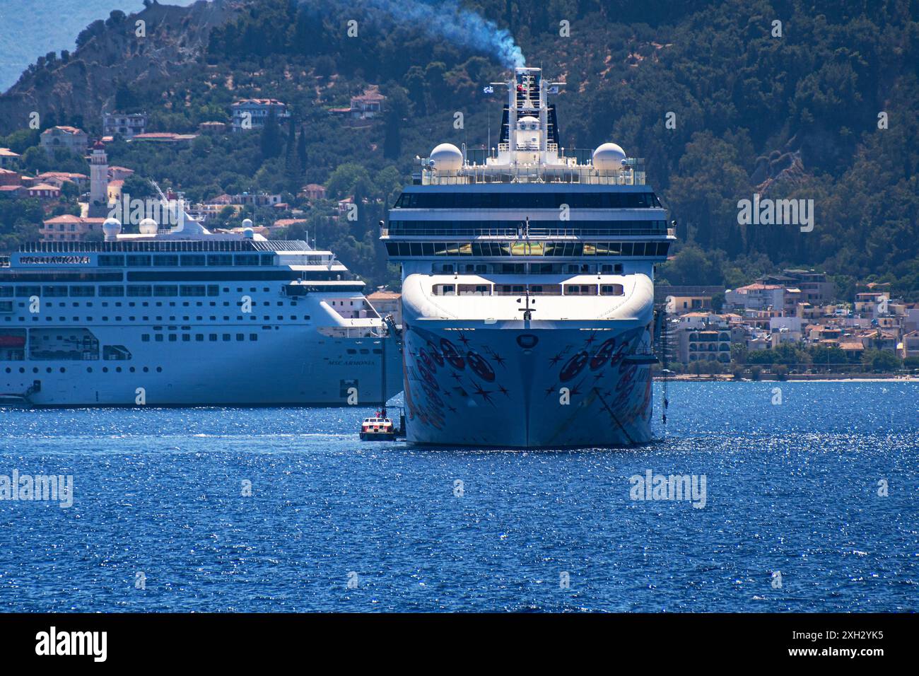 ZAKYNTHOS, GREECE - JUNE 8 2024: Norwegian Pearl and MSC Armonia Cruise ...