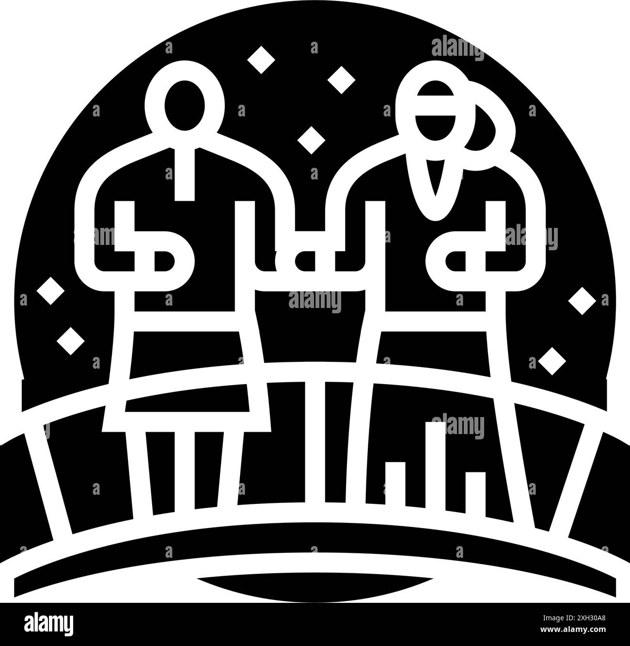 double seventh festival chinese holiday glyph icon vector illustration ...