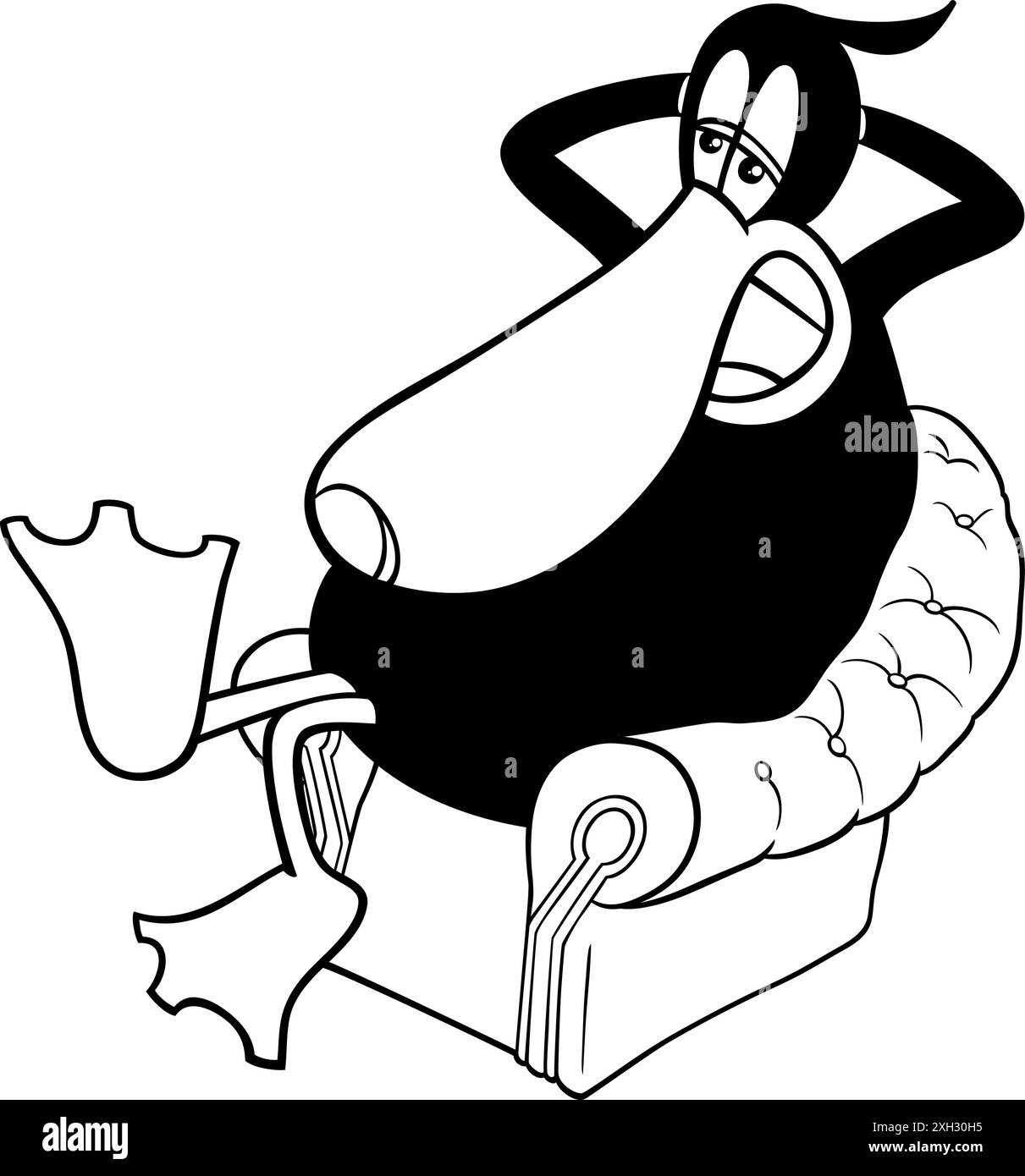 Cartoon illustration of black duck animal character speaking or telling ...