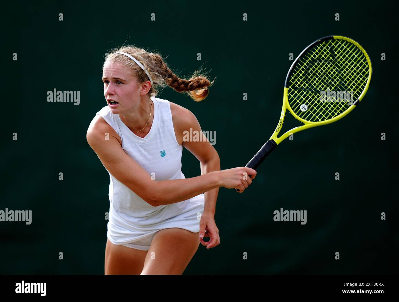 Hollie Smart in action in their Girls' Doubles second round match ...