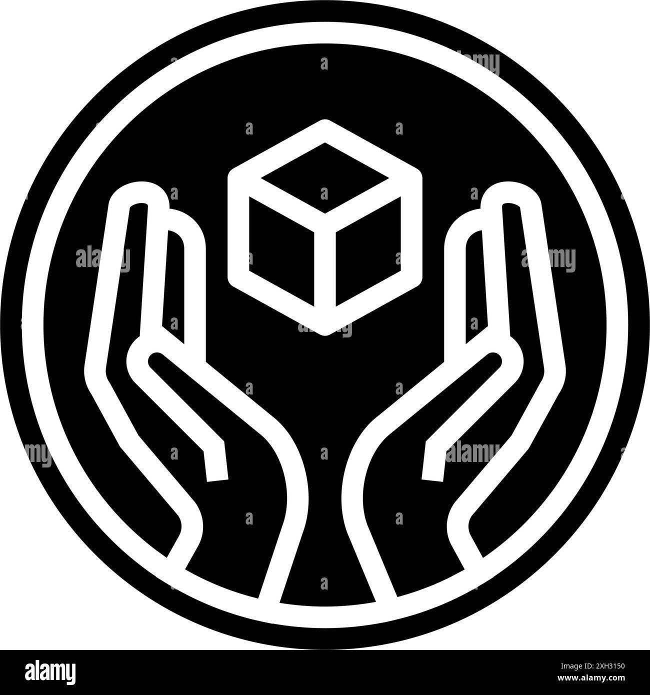 handle with care product label warning glyph icon vector illustration ...