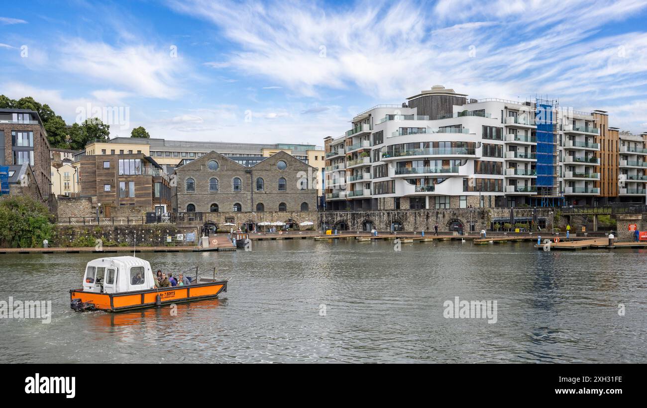 Bristol cross harbour ferry crossing the harbour in Bristol harbour, UK ...