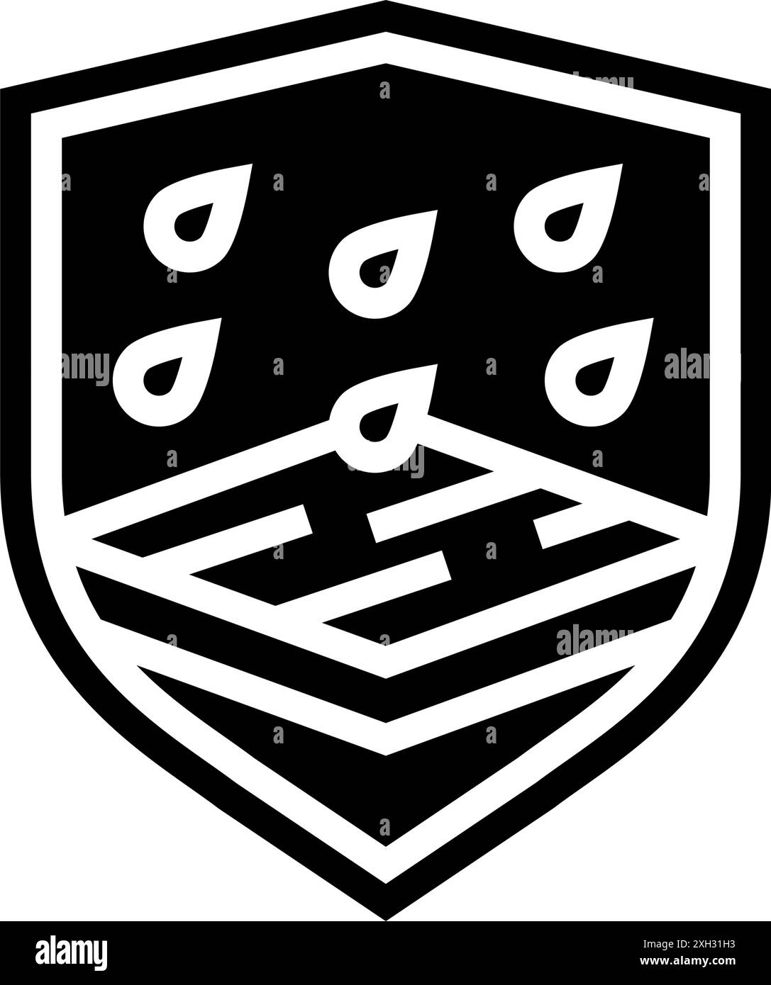 showerproof product label caution glyph icon vector illustration Stock ...