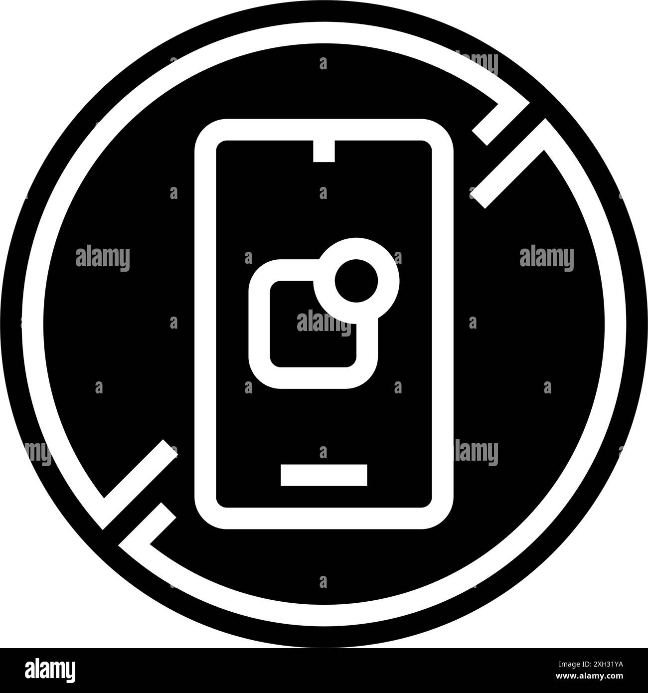 no app required label product caution glyph icon vector illustration ...