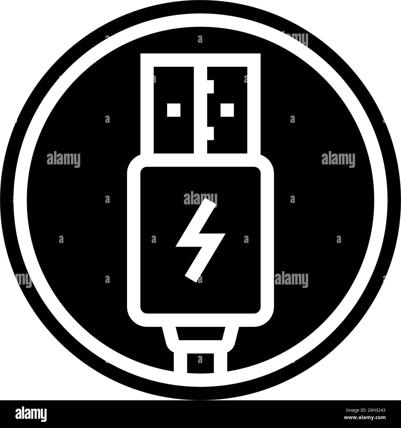 usb charging label product caution glyph icon vector illustration Stock ...