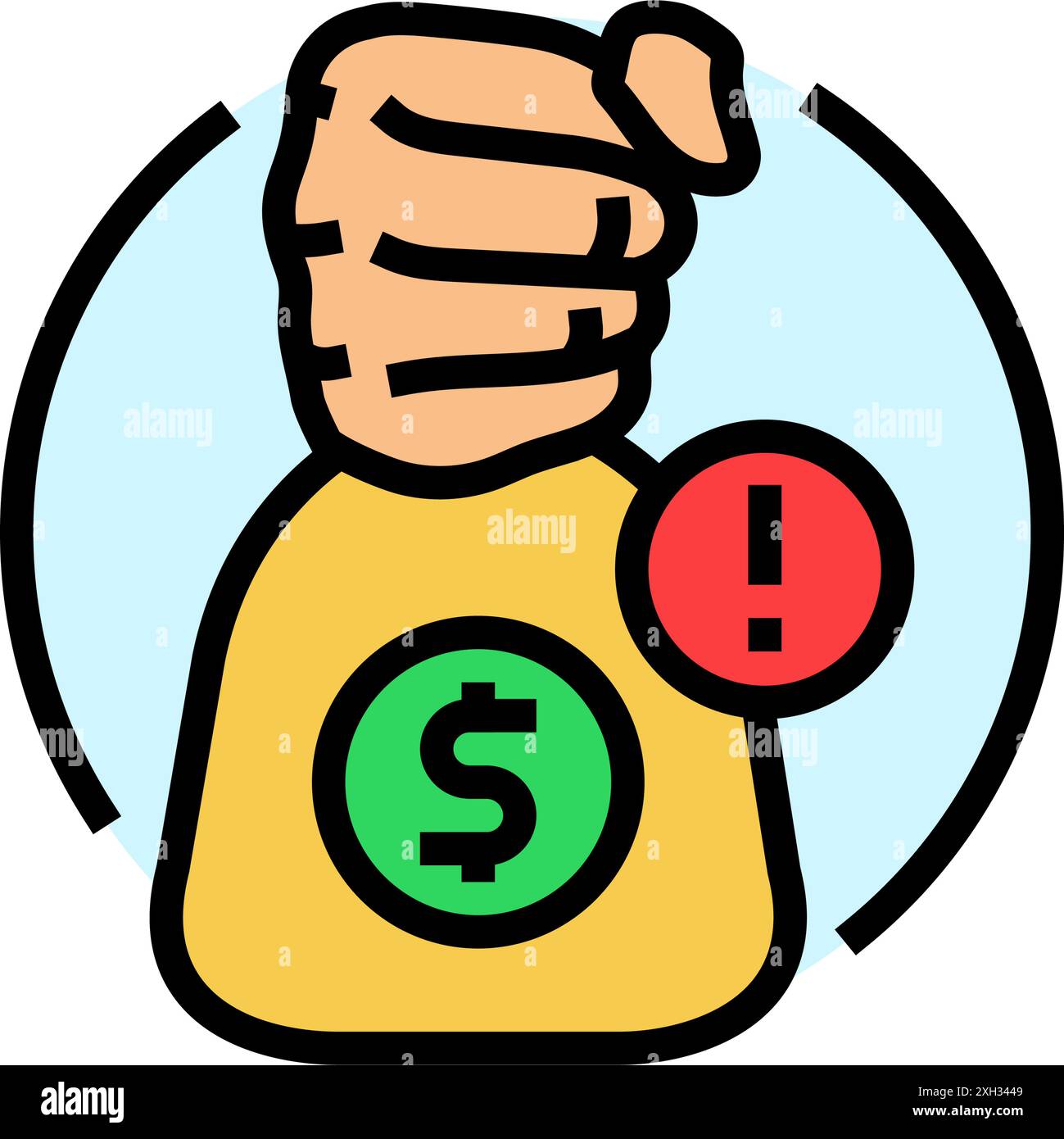 corruption money business cash color icon vector illustration Stock ...