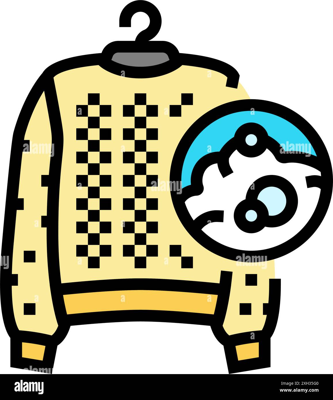 wool cleaning dry laundry wash color icon vector illustration Stock ...