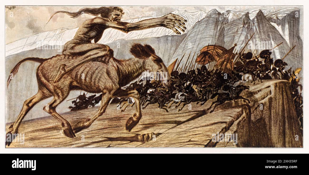 Die Panik (The Panic) by German artist Julius Diez (1870-1957) showing ...