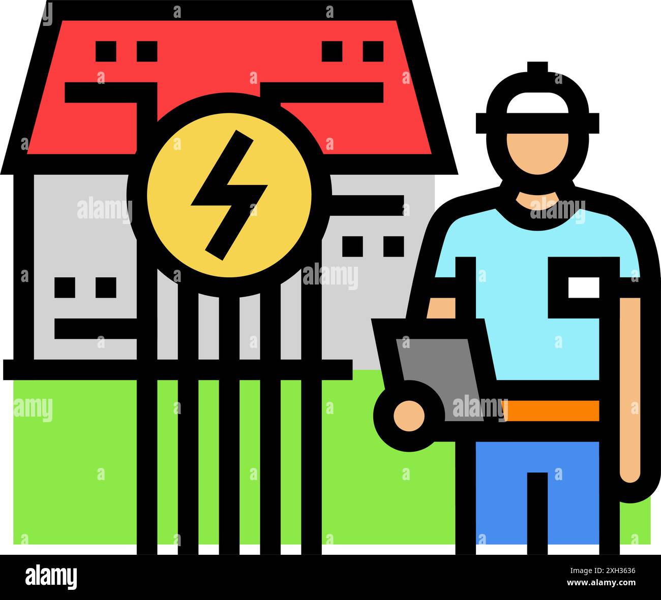 building envelope inspection color icon vector illustration Stock ...