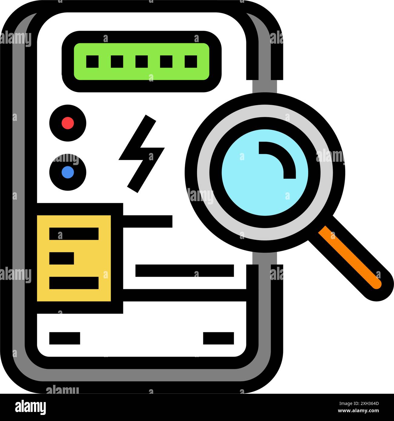 energy consumption analysis color icon vector illustration Stock Vector ...