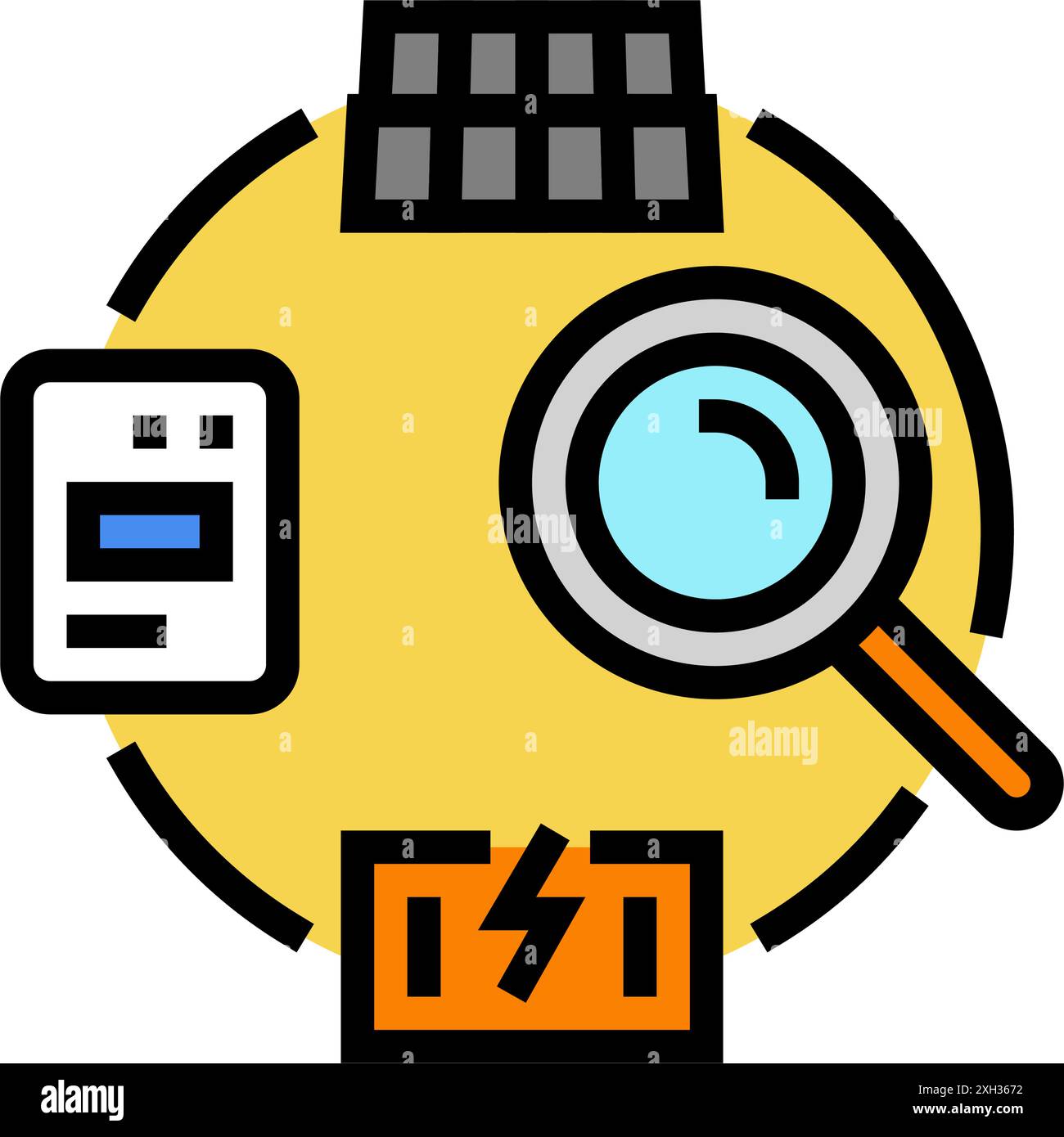 electricity usage tracking energy color icon vector illustration Stock ...