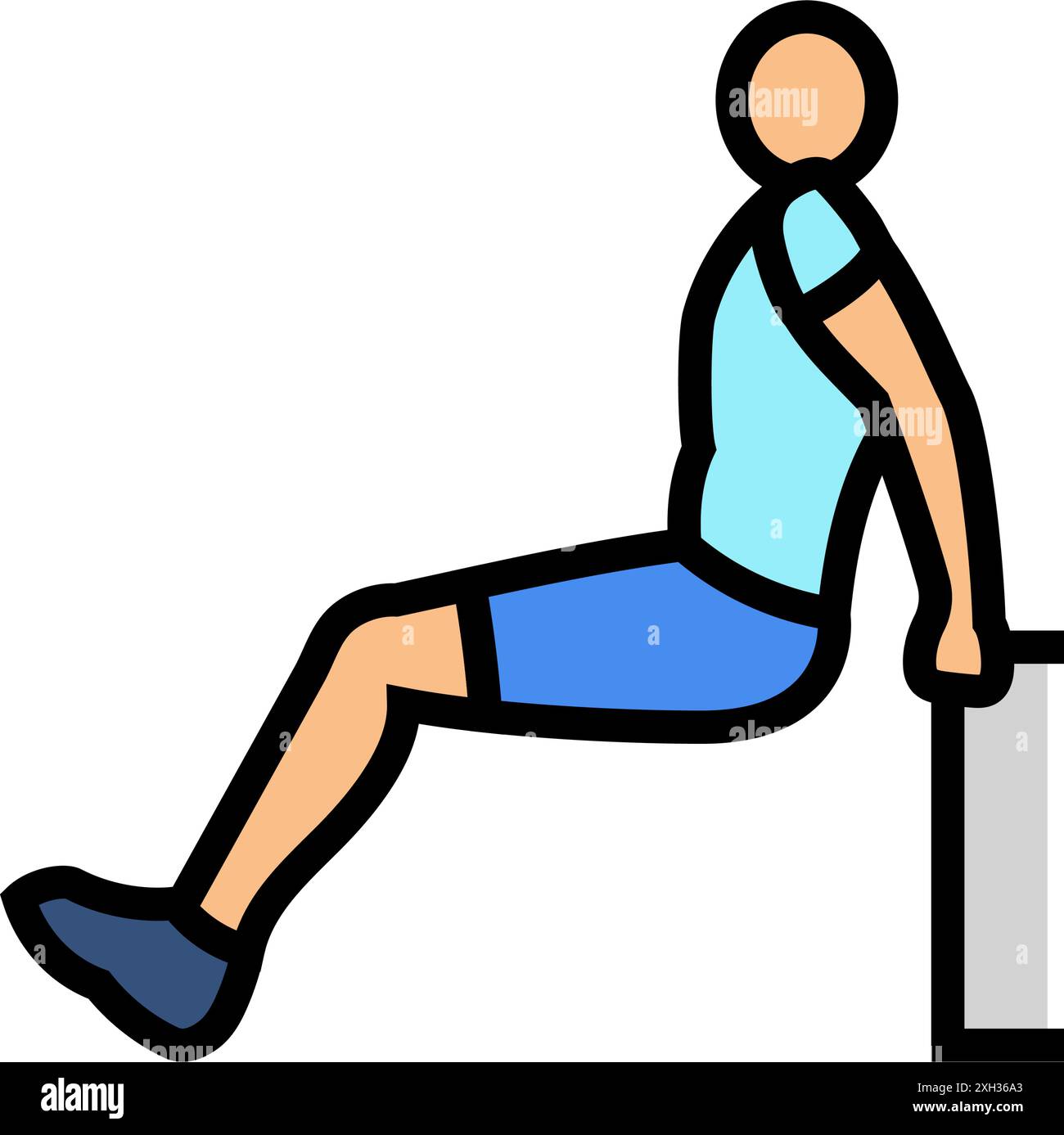 tricep dips arm fitness exercise color icon vector illustration Stock ...