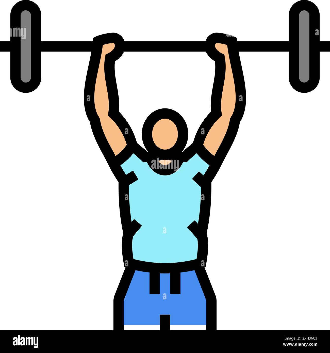 overhead press arm fitness exercise color icon vector illustration ...