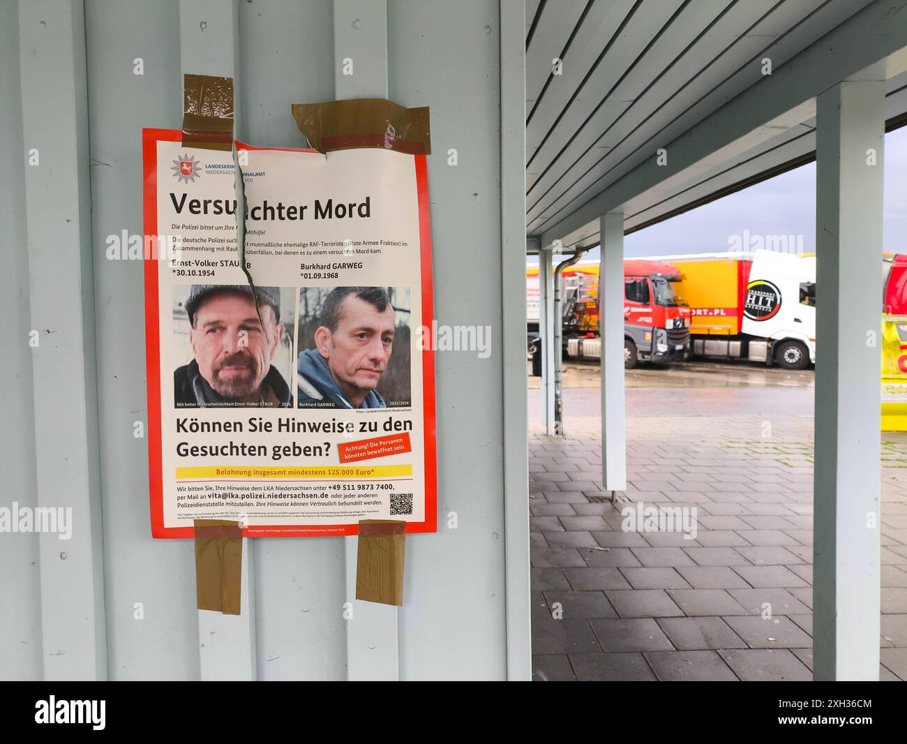 Bavaria, Germany - July 1, 2024: wanted poster at a rest area with ...