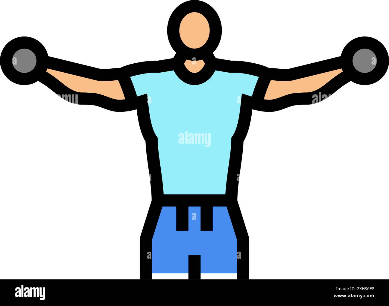 lateral raises arm fitness exercise color icon vector illustration ...