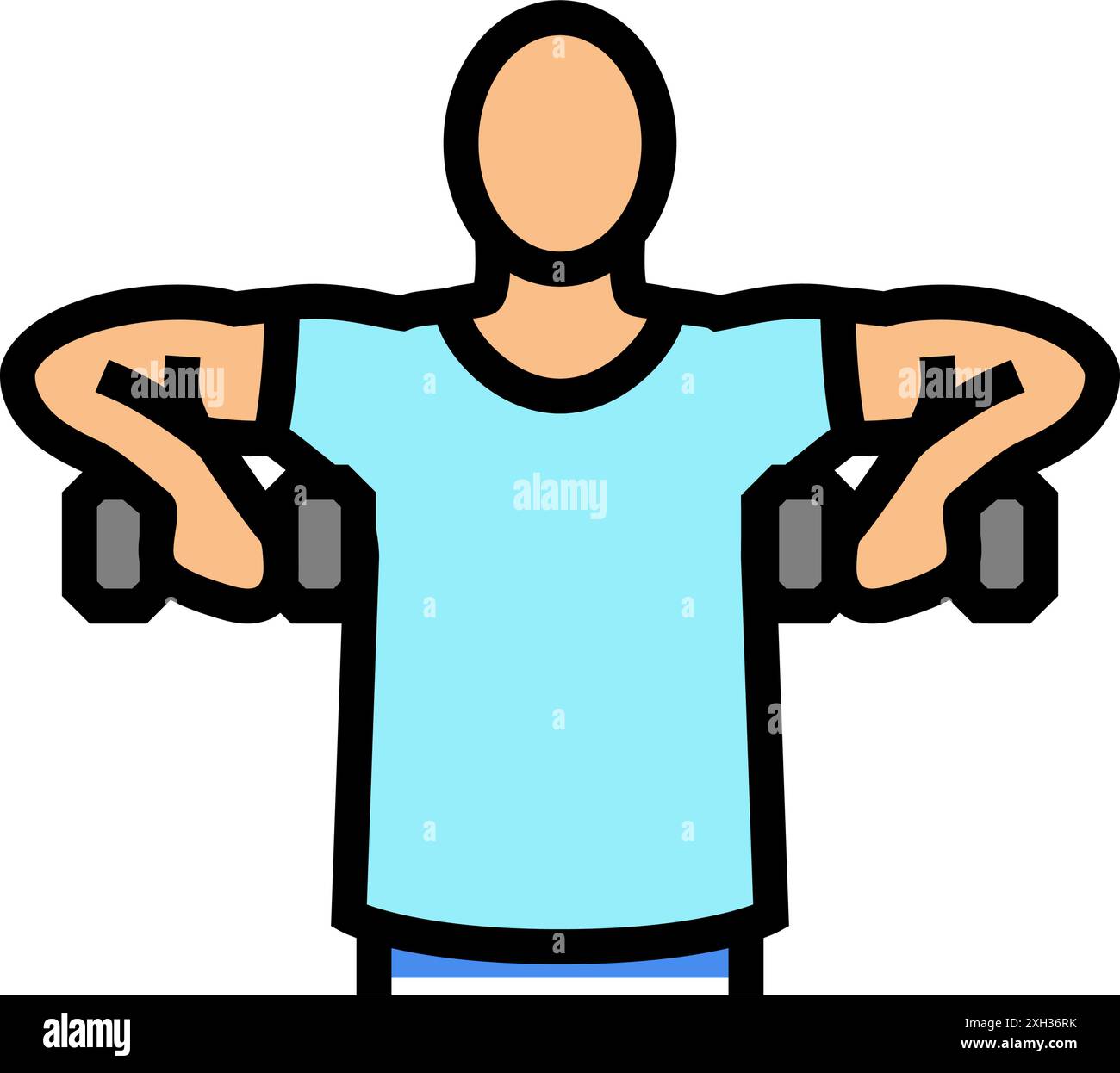 upright rows arm fitness exercise color icon vector illustration Stock ...