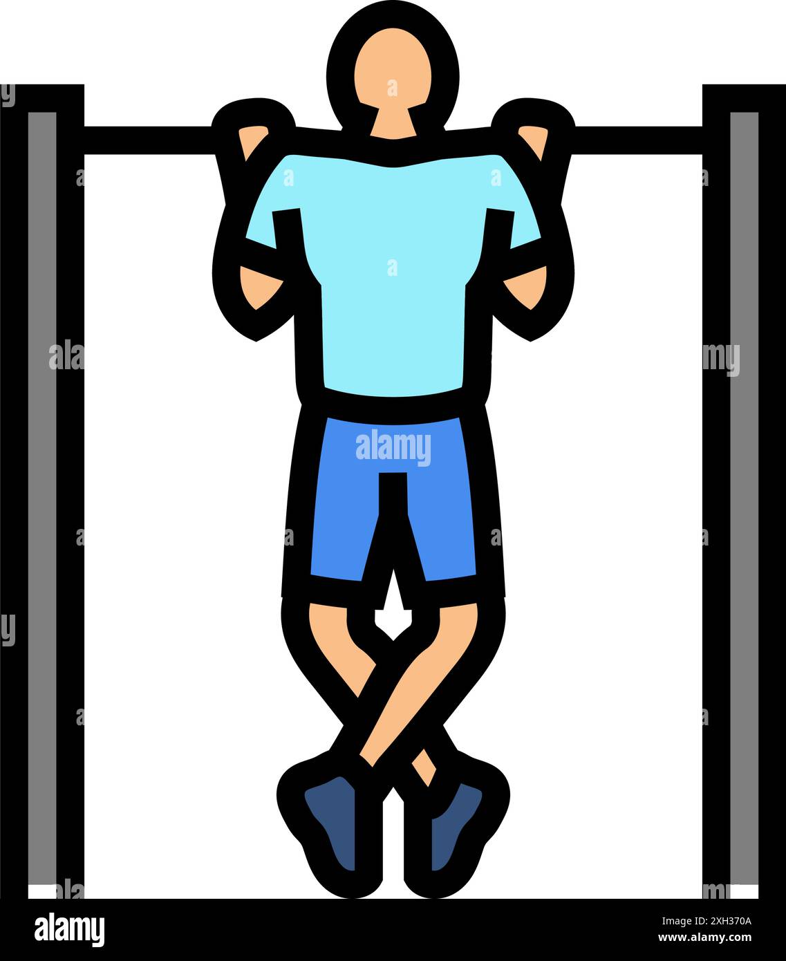 chin ups arm fitness exercise color icon vector illustration Stock ...