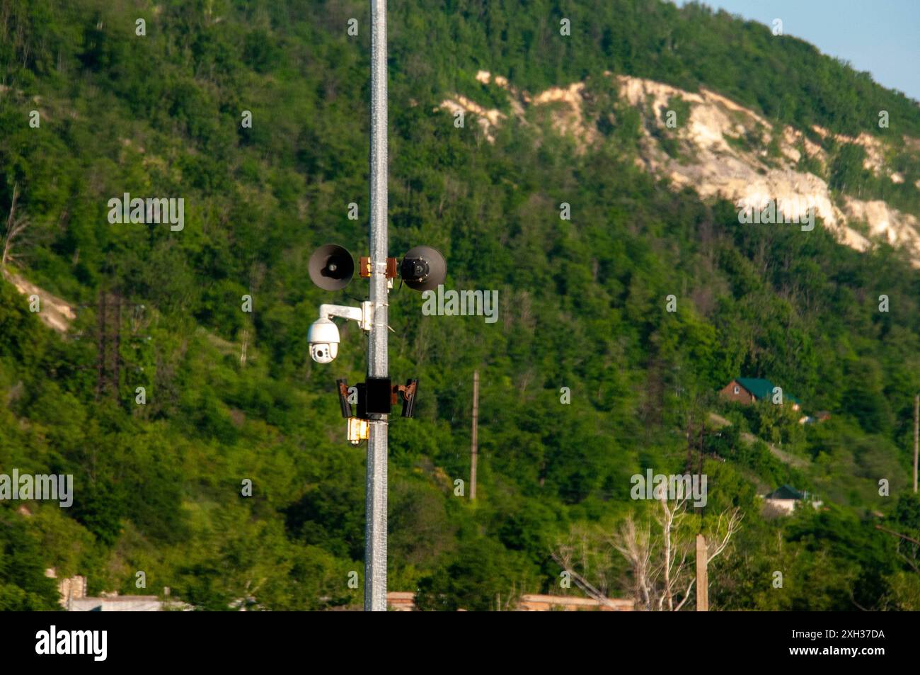View of the city of Samara Soksky bridge in the urban-type settlement ...