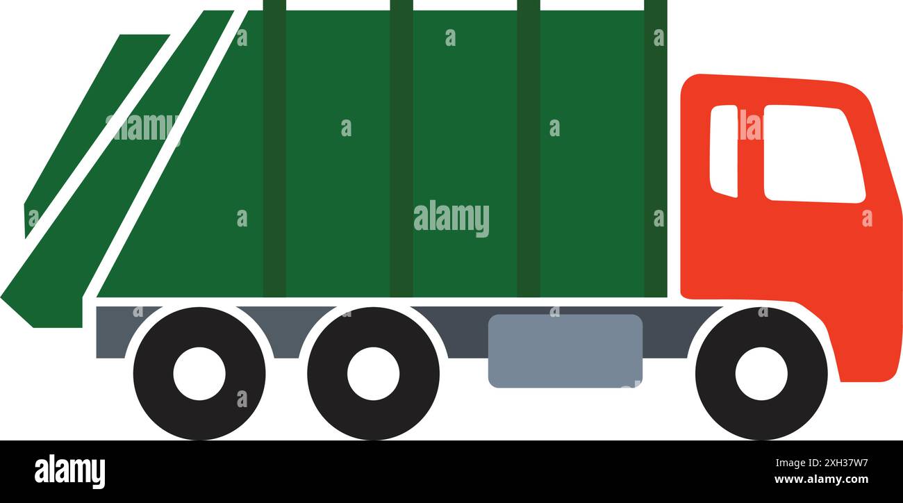 simple garbage rubbish dump truck black silhouette side view icon ...