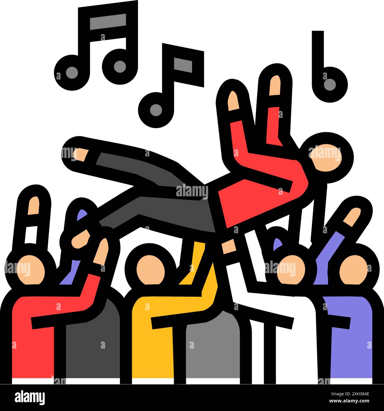 mosh pit subculture style punk color icon vector illustration Stock ...