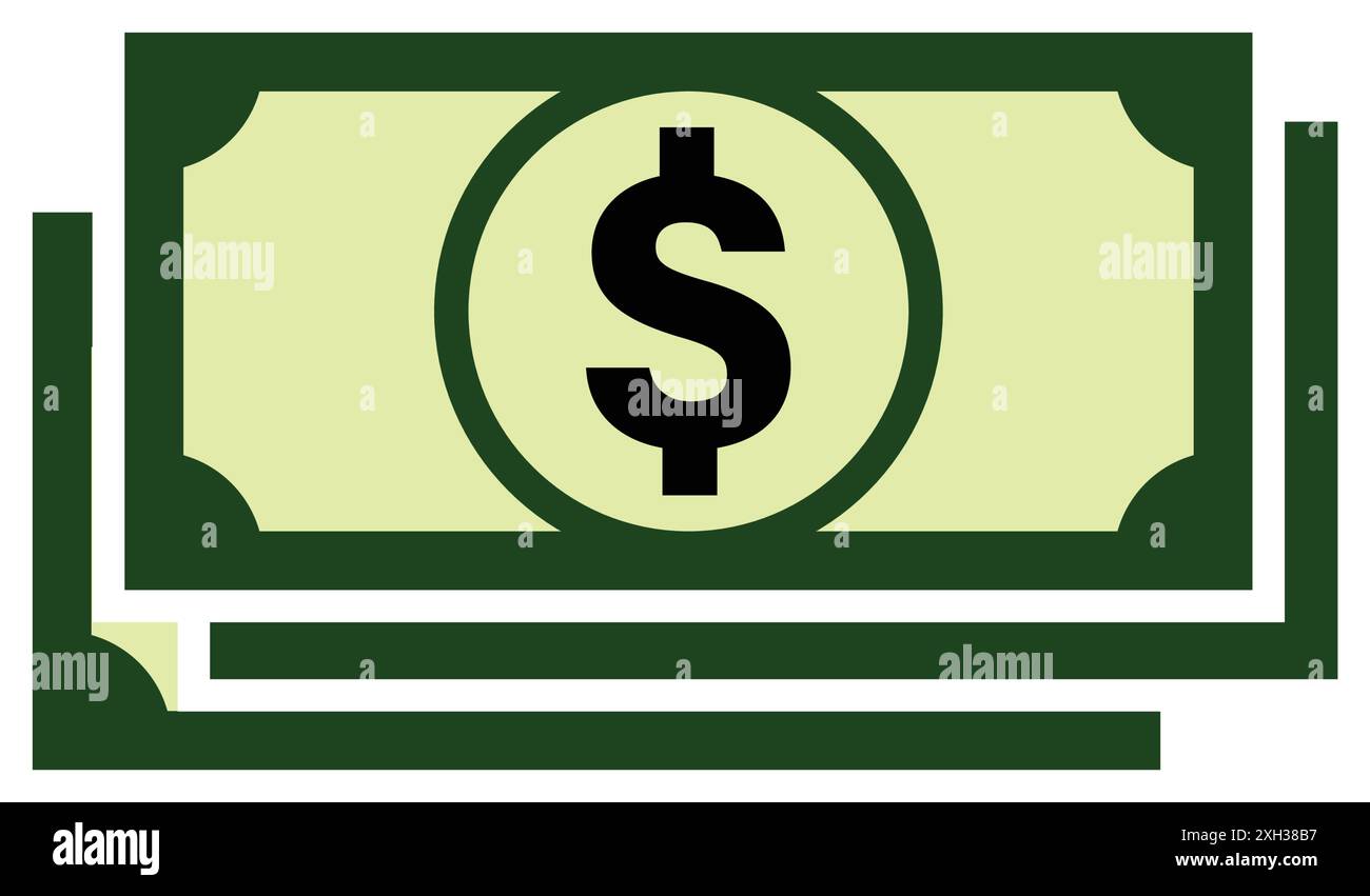 simple stack pile of bank currency money dollar notes icon vector on ...