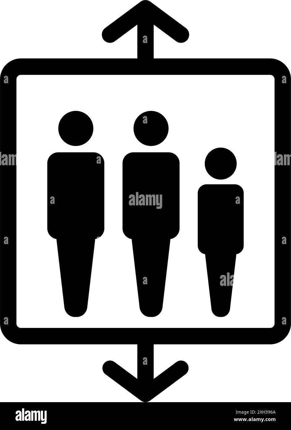 simple elevator lift black and white symbol icon sign vector isolated ...