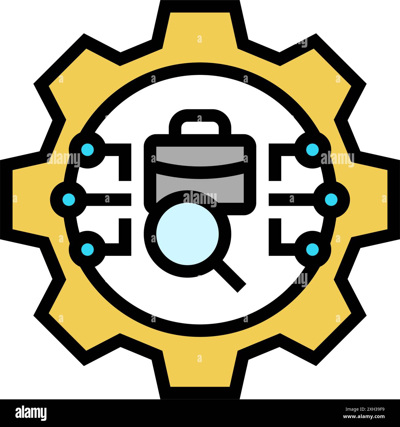 recruitment automation business work job color icon vector illustration ...
