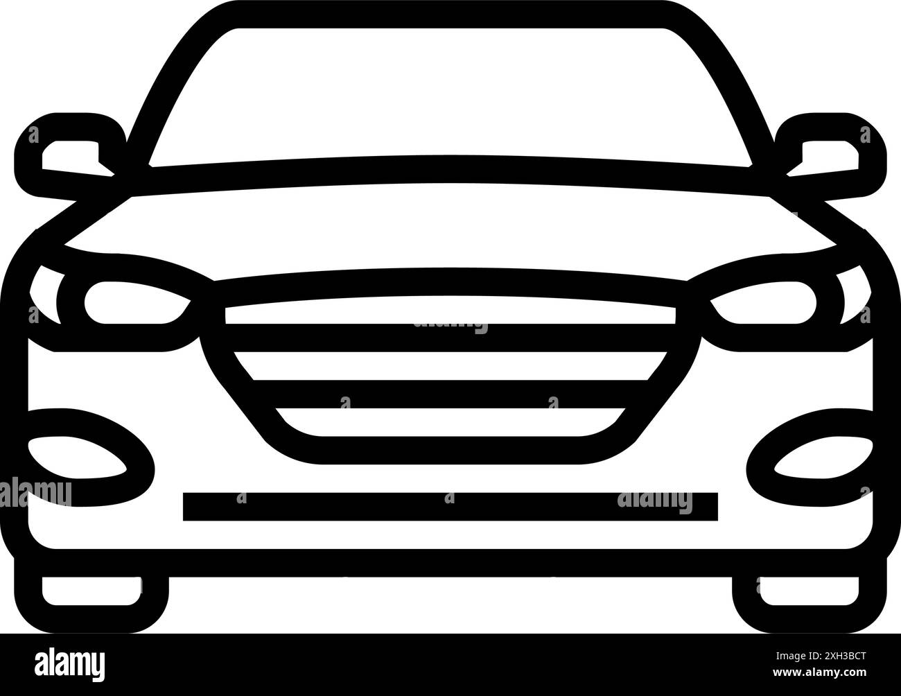 front car vehicle line icon vector illustration Stock Vector Image ...