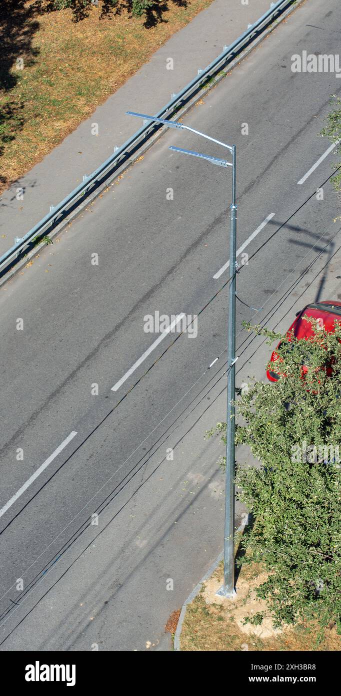New street lamp on city street, view from above Stock Photo - Alamy