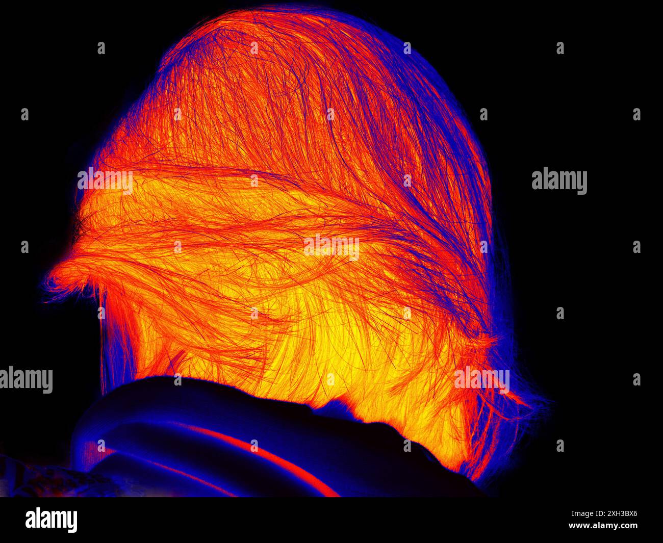 Free youth hairstyle (outdoor style slight carelessness), rear view ...