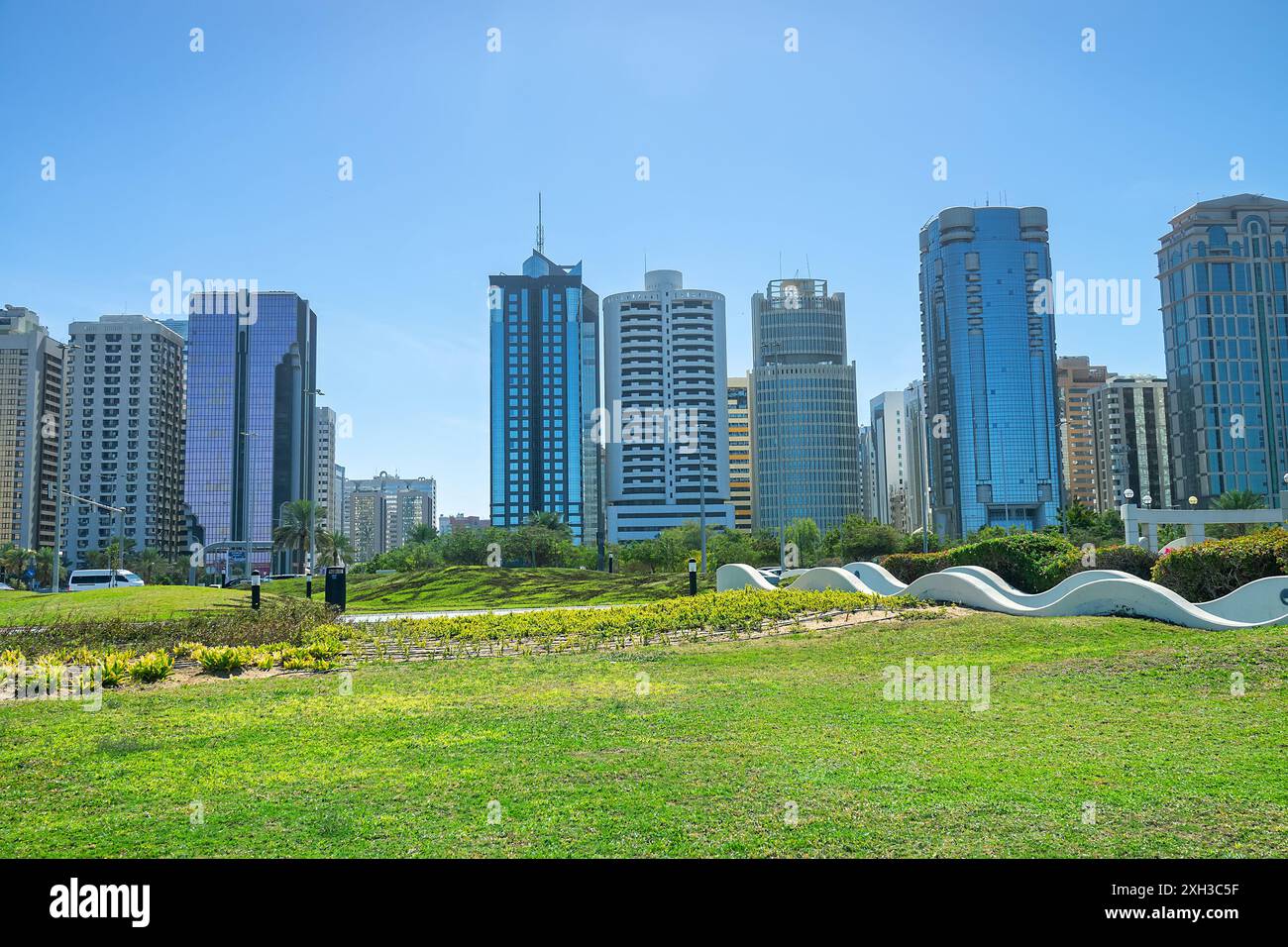 Abu Dhabi, Arab Emirates - February 16, 2023: Modern urban architecture ...