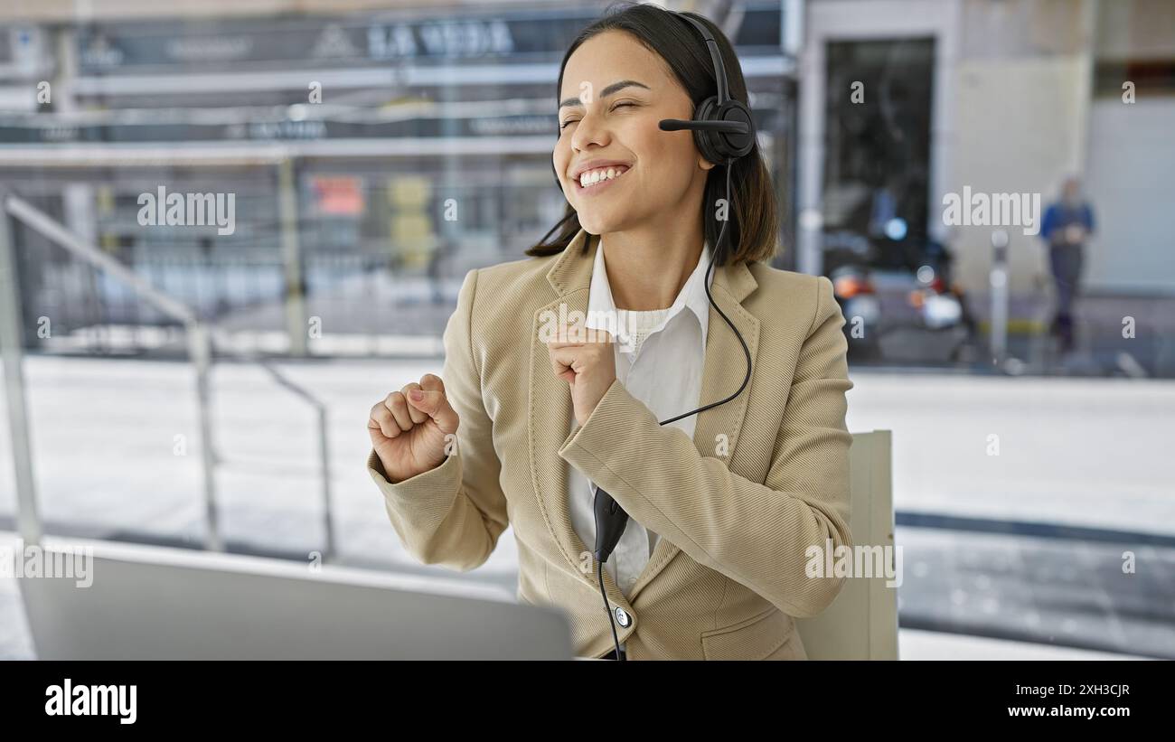 Joyous call center agent hi-res stock photography and images - Alamy