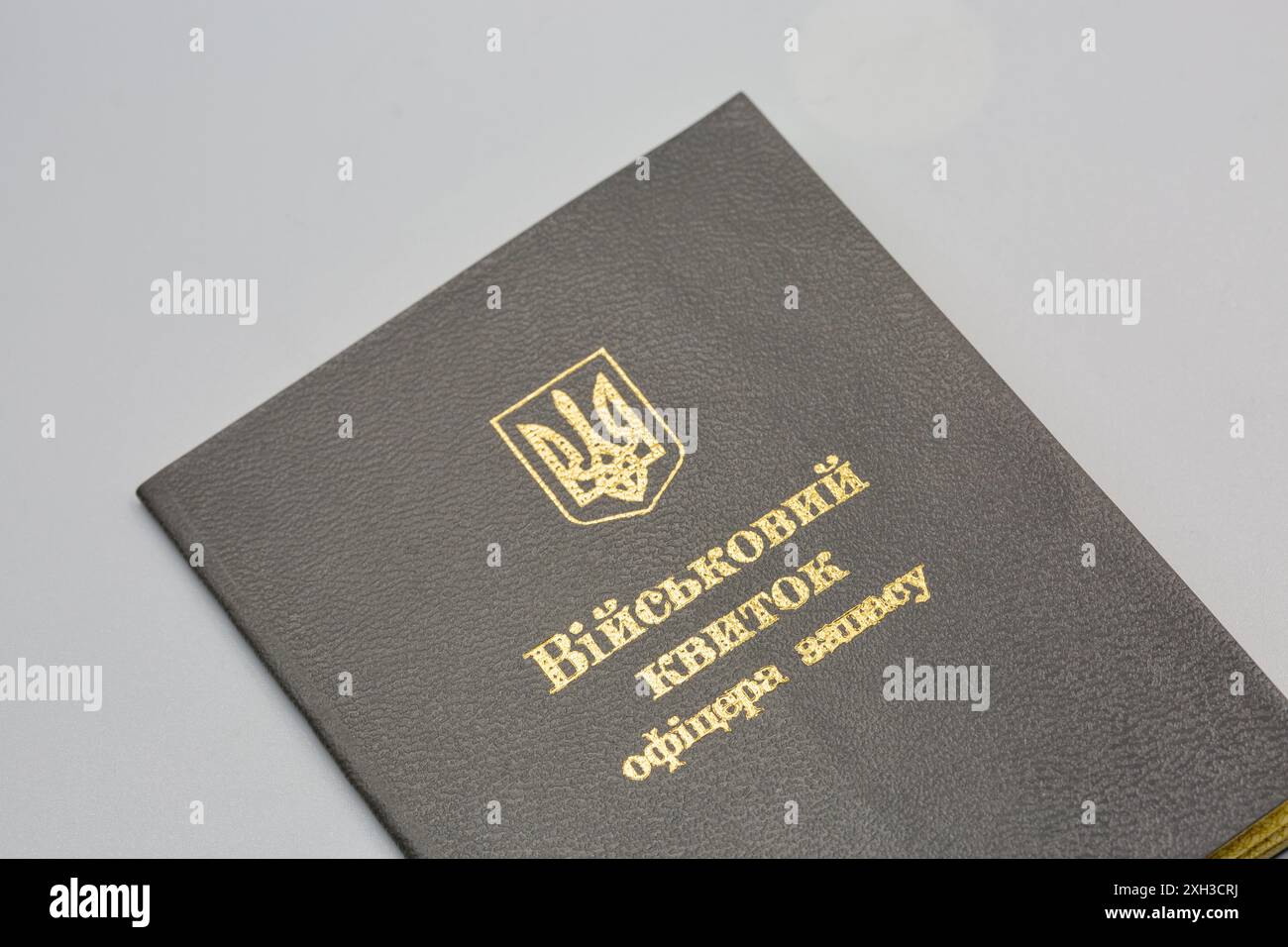 Military ID reserve officer of the armed forces of Ukraine, closeup on ...