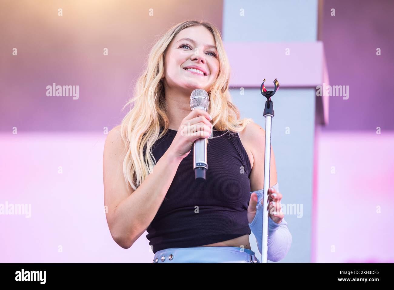 Norwegian popstar Astrid S performing live on stage on 11 July 2024 ...