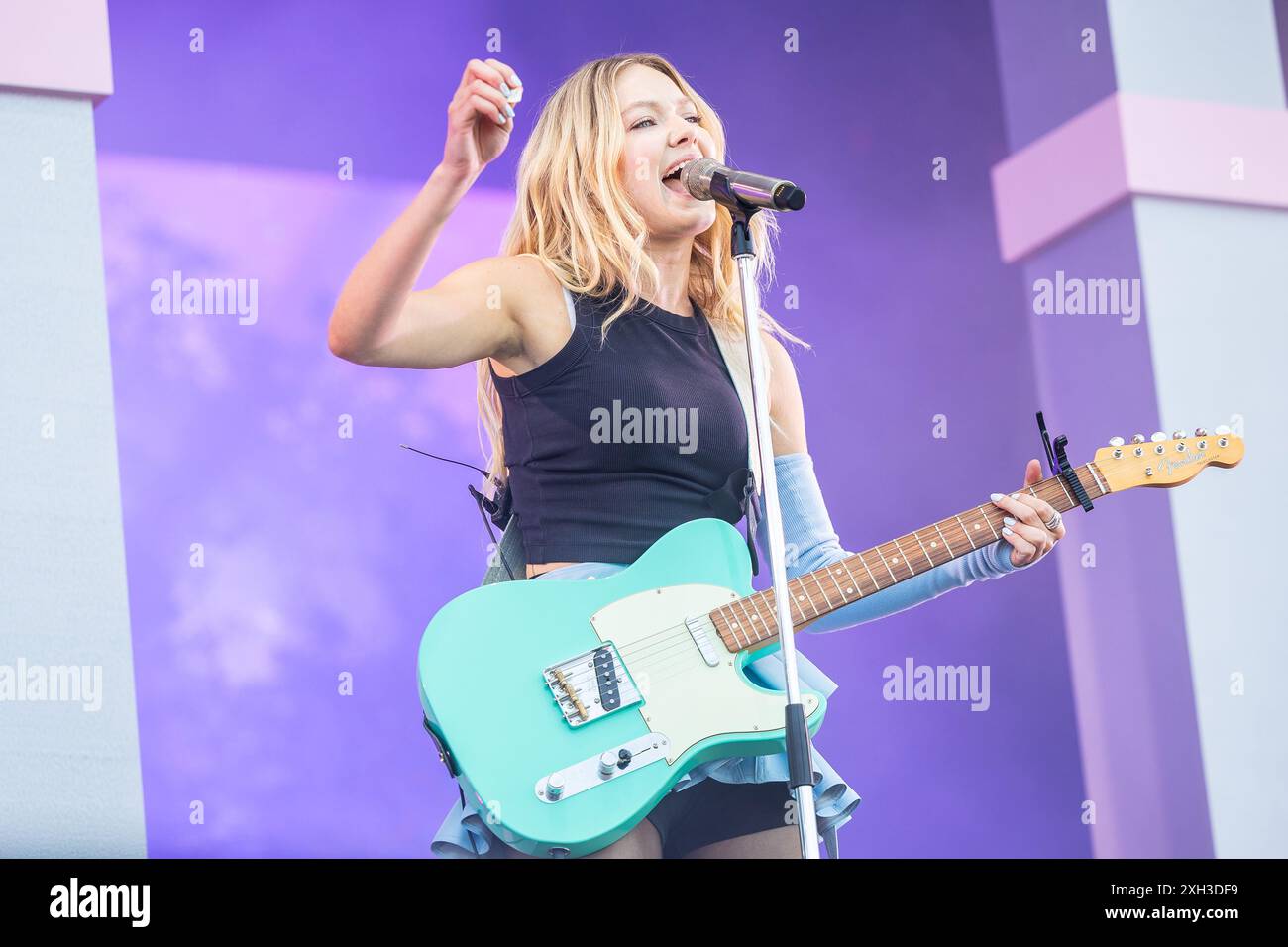 Norwegian popstar Astrid S performing live on stage on 11 July 2024 ...
