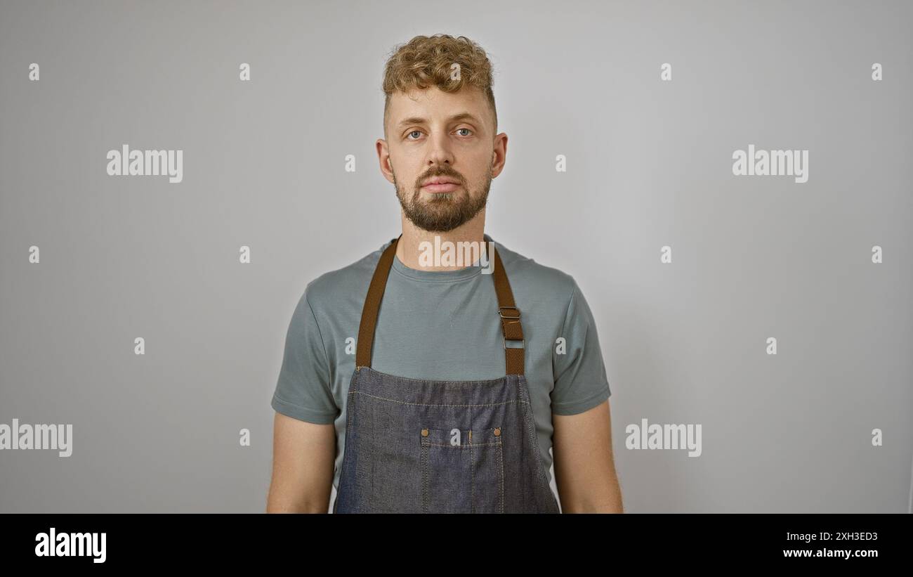 Portrait of a handsome young bearded caucasian man with blue eyes in ...