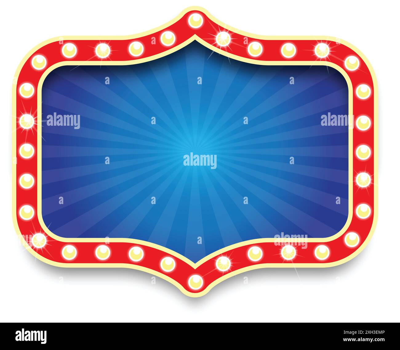 circus theatre sign blue with light frame blank vector isolated on ...