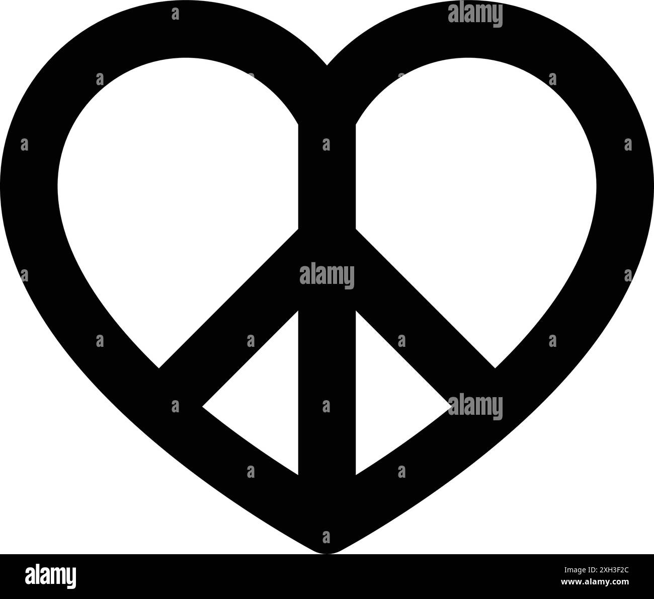 peace love heart symbol logo sign basic line vector isolated on ...