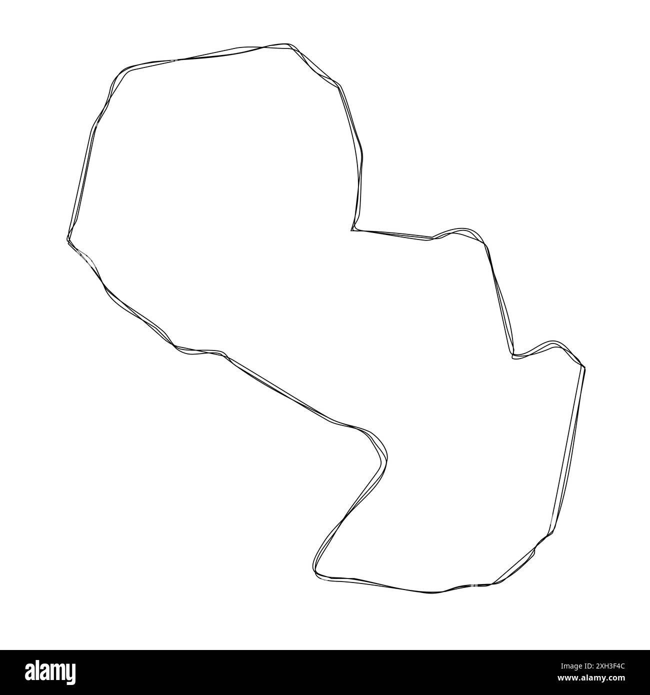 Asuncion vector outline map hi-res stock photography and images - Alamy