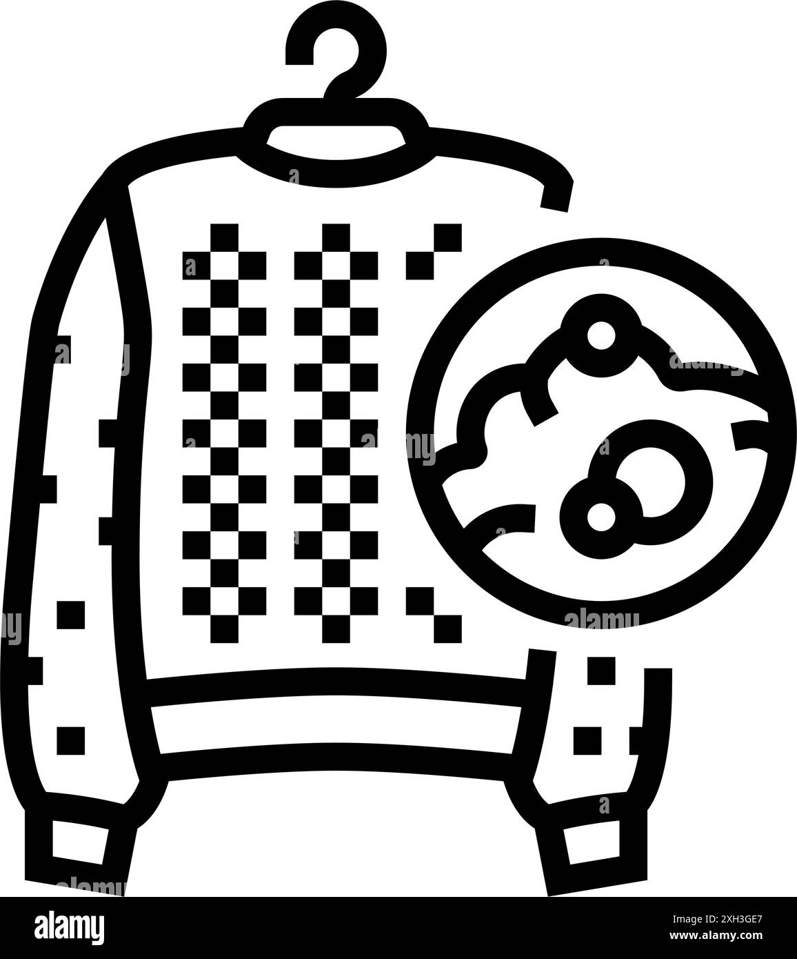 wool cleaning dry laundry wash line icon vector illustration Stock ...